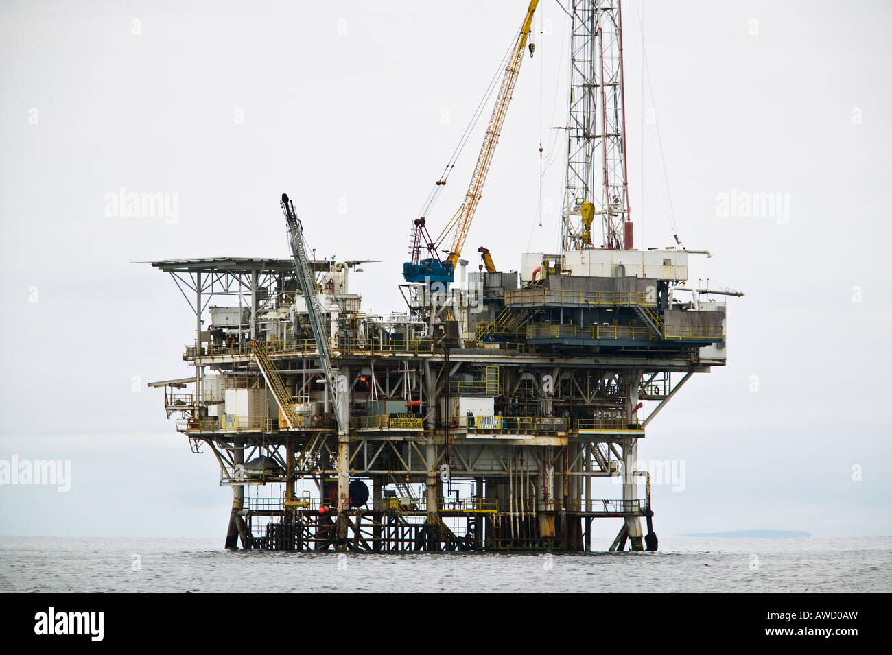 Oil platforms off Point Conception California, USA Stock Photo - Alamy