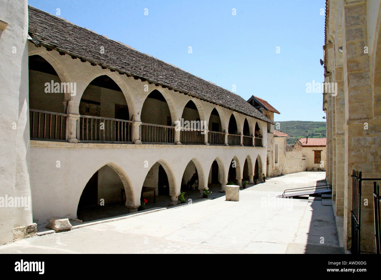 Cloister timiou stavrou church omodos hi-res stock photography and ...