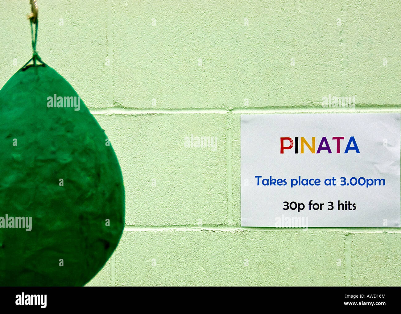 pinata game at school fete Stock Photo - Alamy