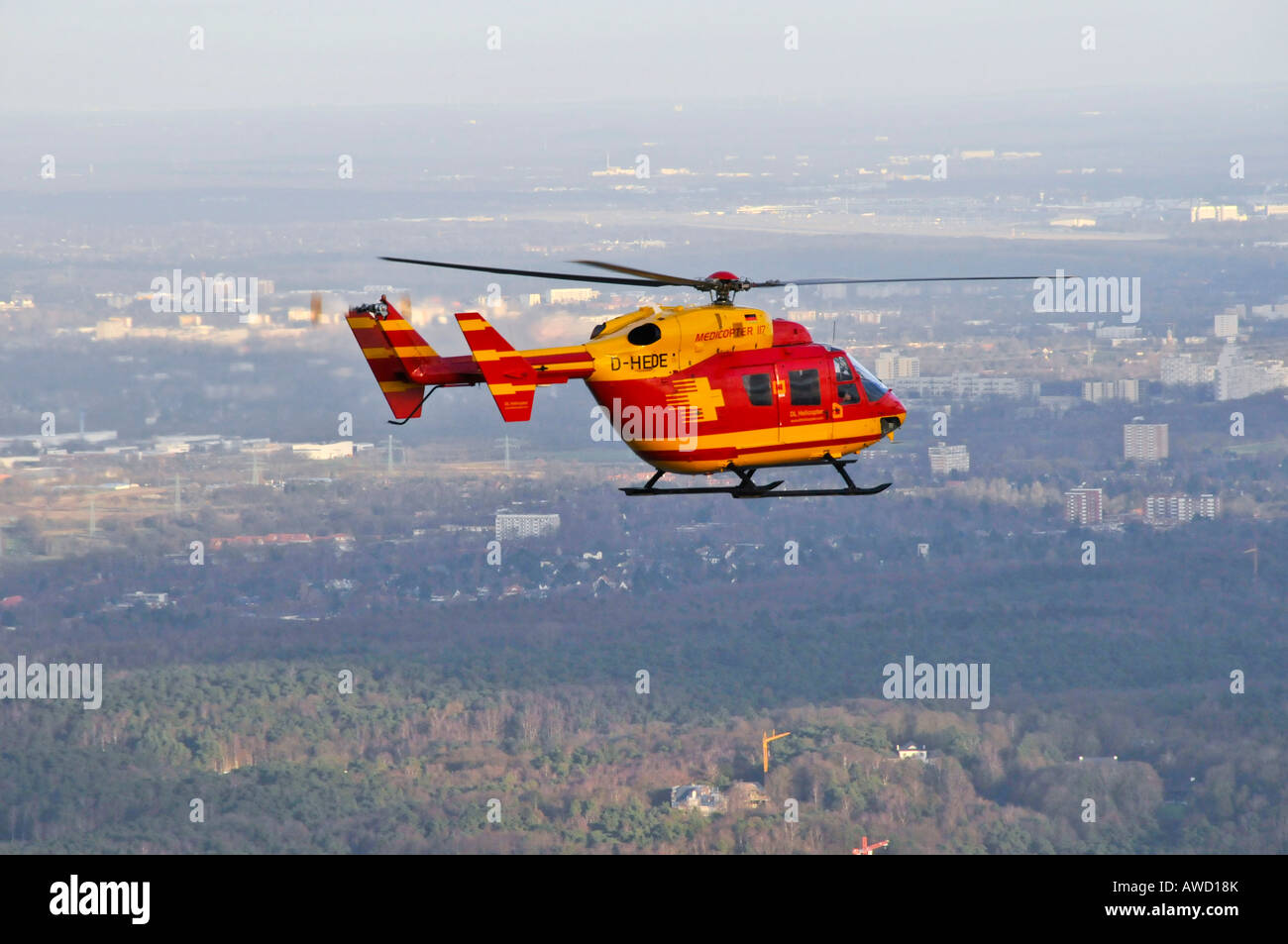 Eurocopter Medicopter BK 117 in flight Stock Photo - Alamy