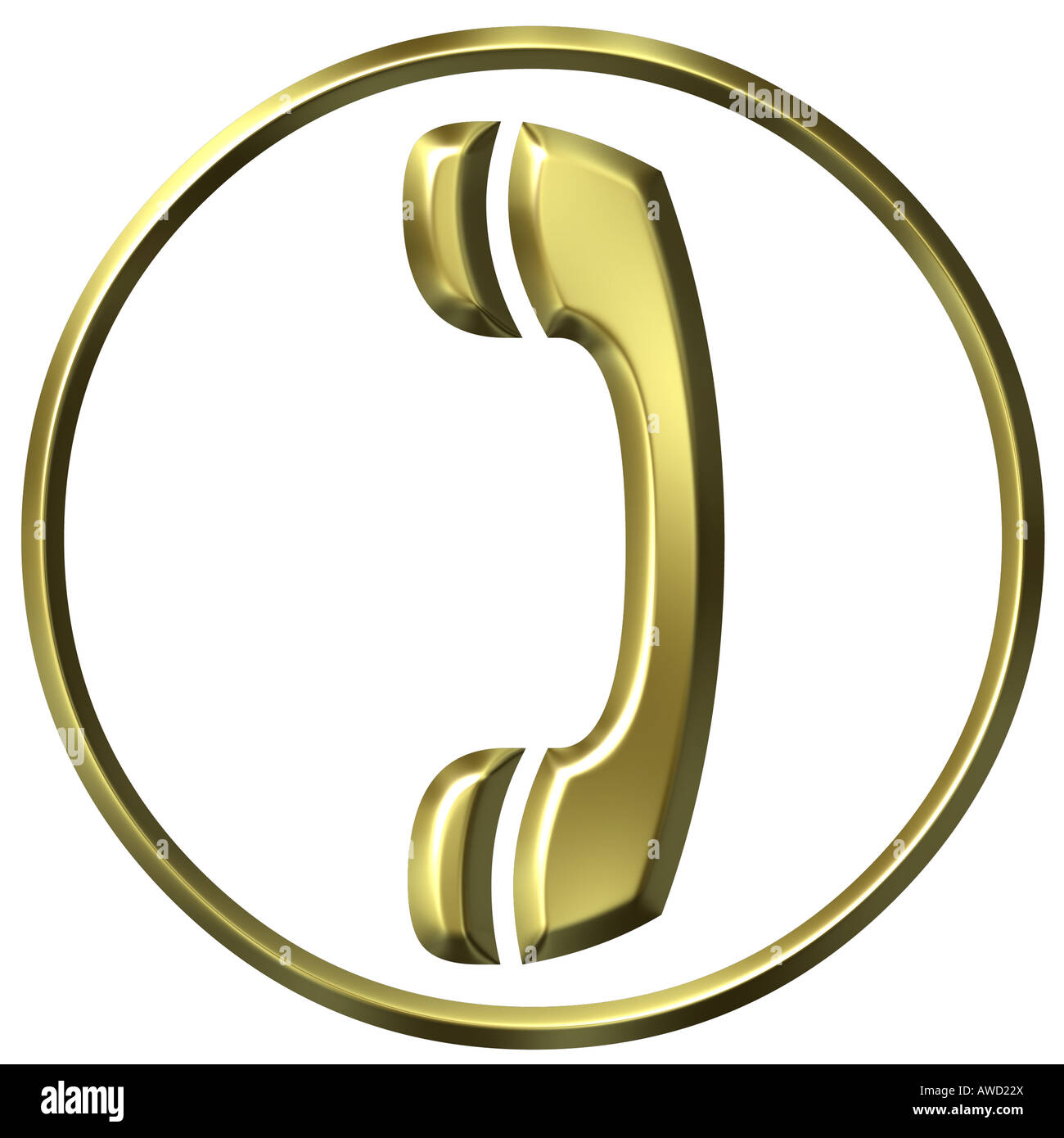 3d golden telephone sign Stock Photo - Alamy