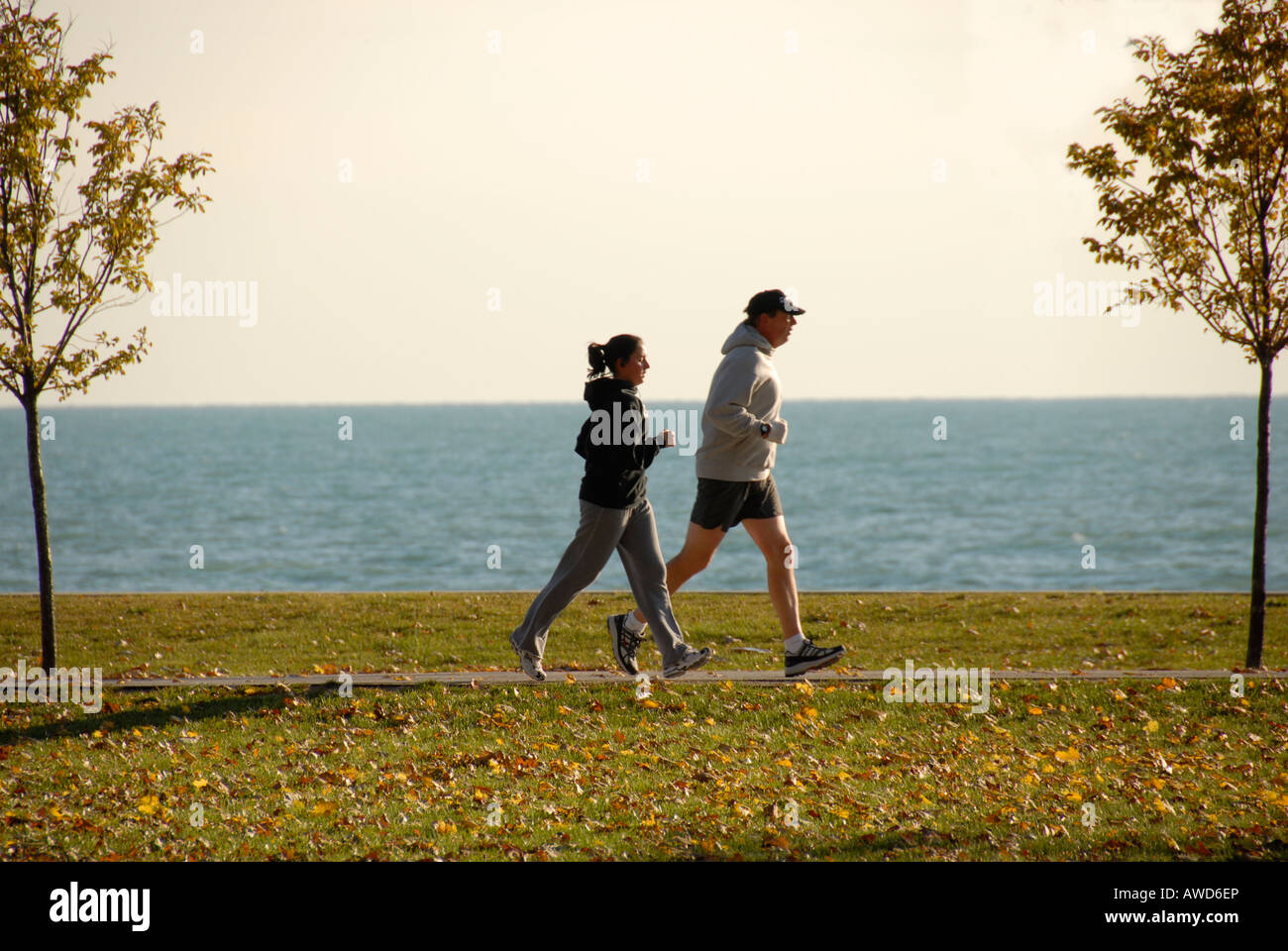 Fit woman jogging on lake hi-res stock photography and images - Alamy