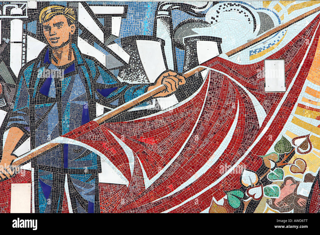Socialistic wall mosaic made by Walter Womacka - Haus des Lehrers in ...