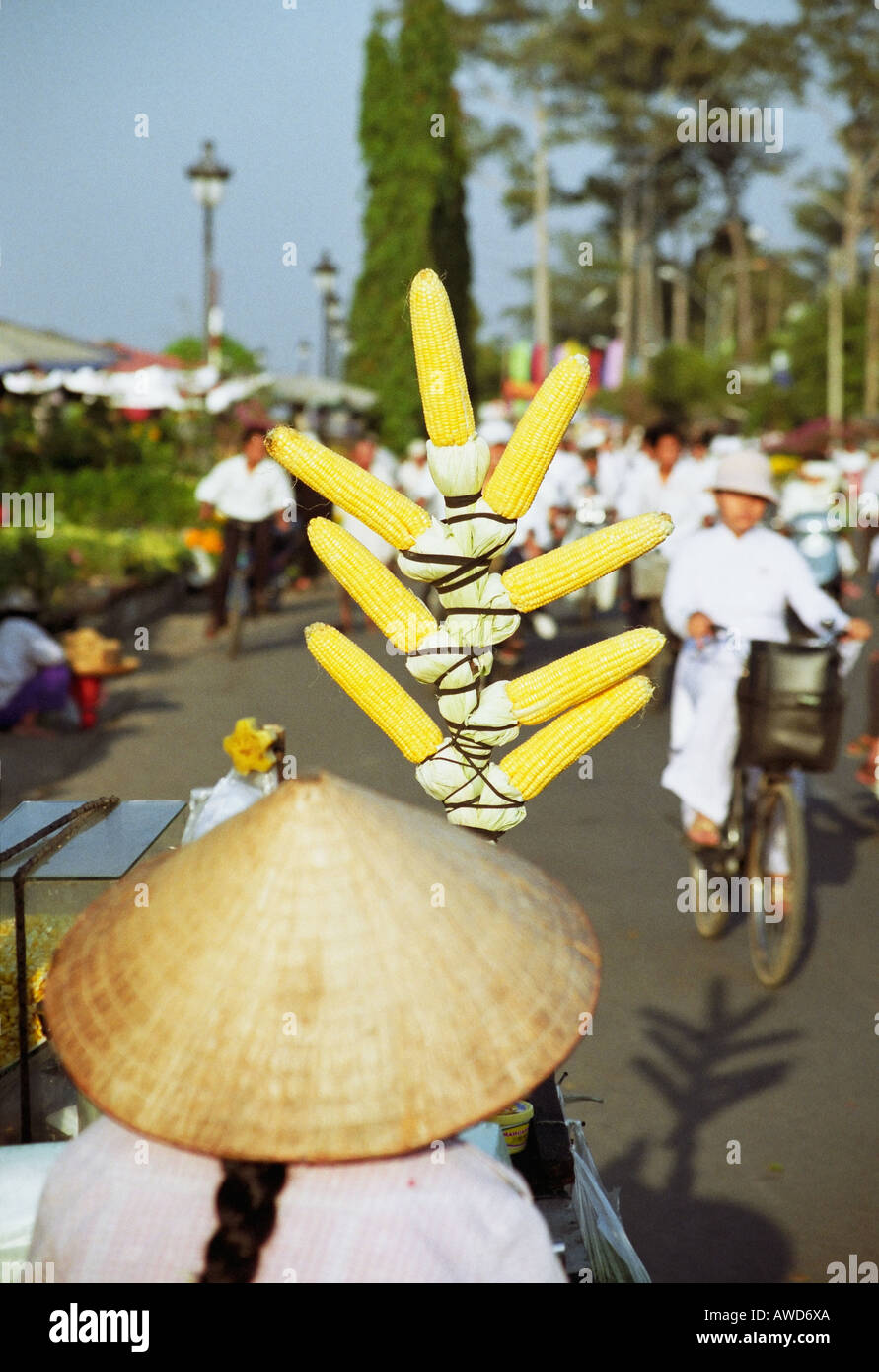 Woman Selling Corn, Vietnam Stock Photo - Alamy