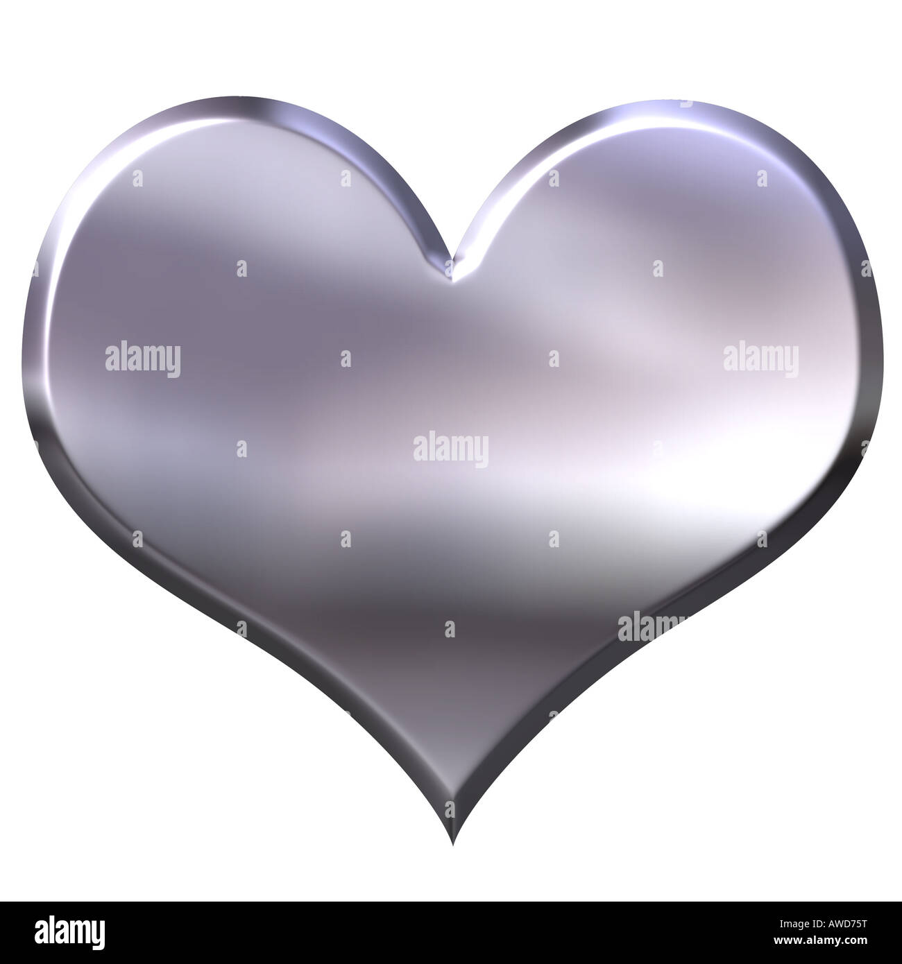 3d silver heart Stock Photo - Alamy