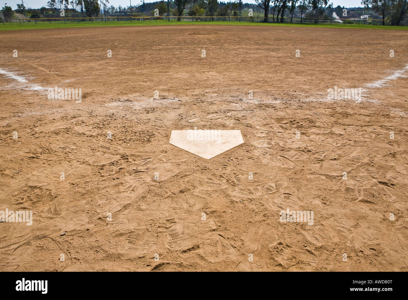 Baseball softball home plate Stock Photo - Alamy