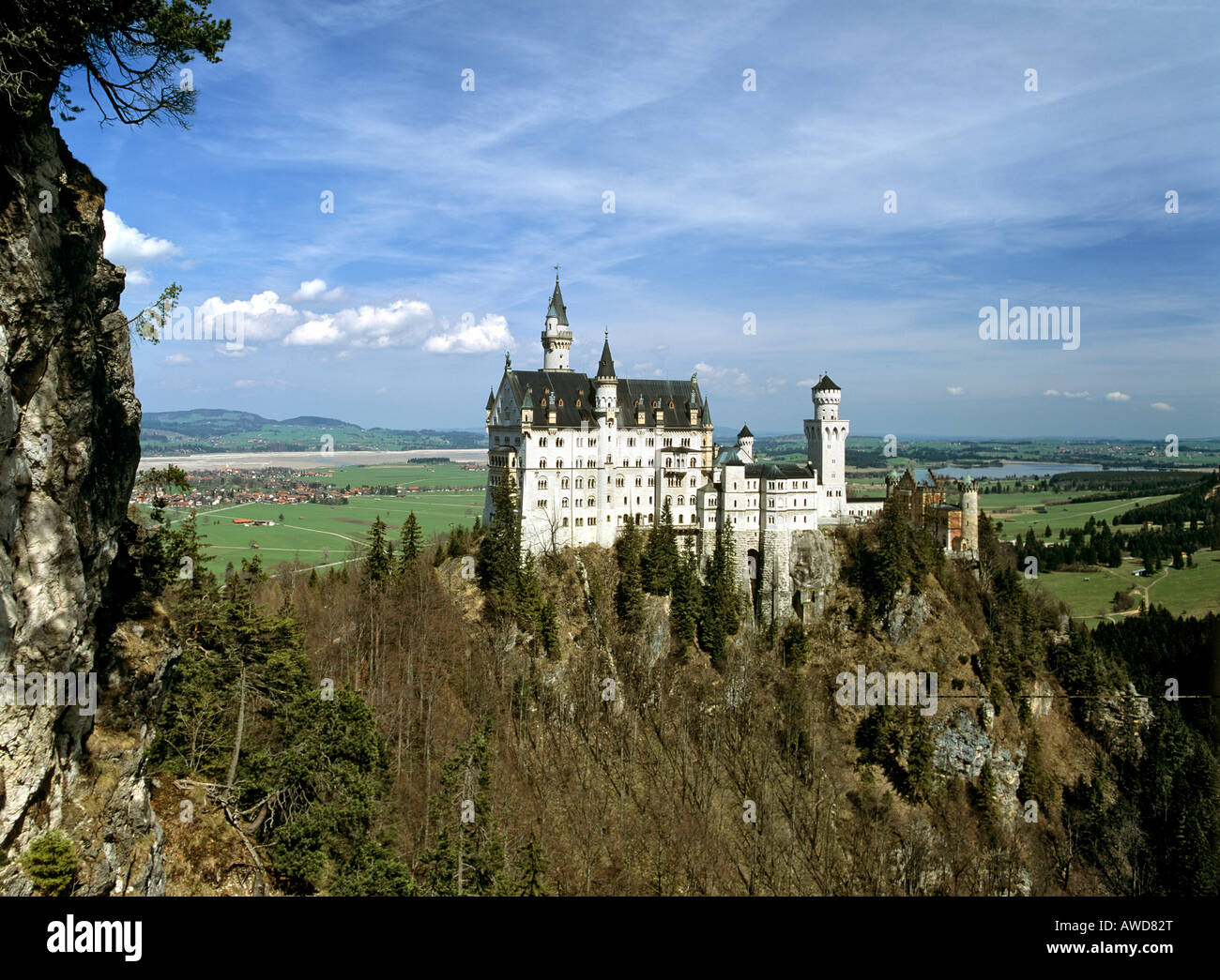Neuschwanstein Castle, view from the East, view from Marienbruecke ...
