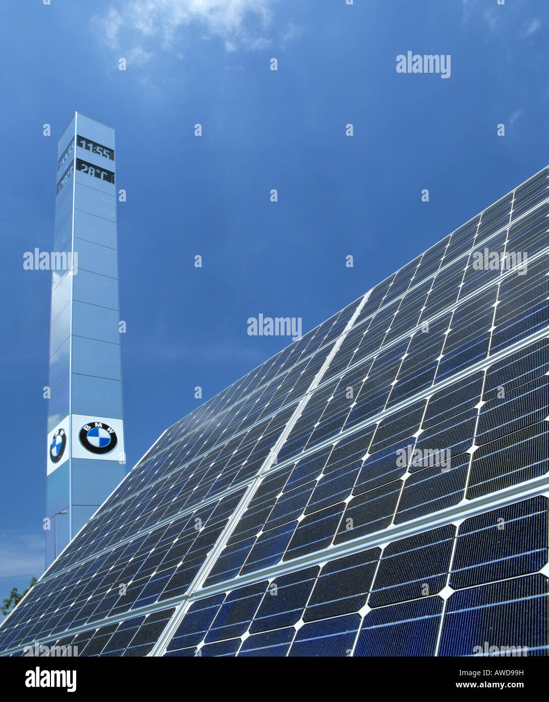Solar panels at the Franz Josef Strauss Airport, Munich, Upper Bavaria ...