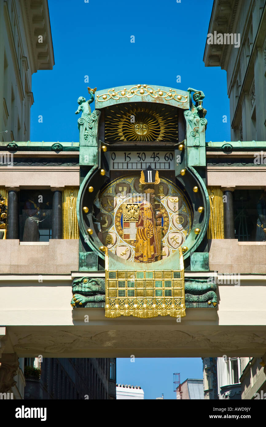 Anchor clock, "Ankeruhr", Vienna, Austria Stock Photo - Alamy