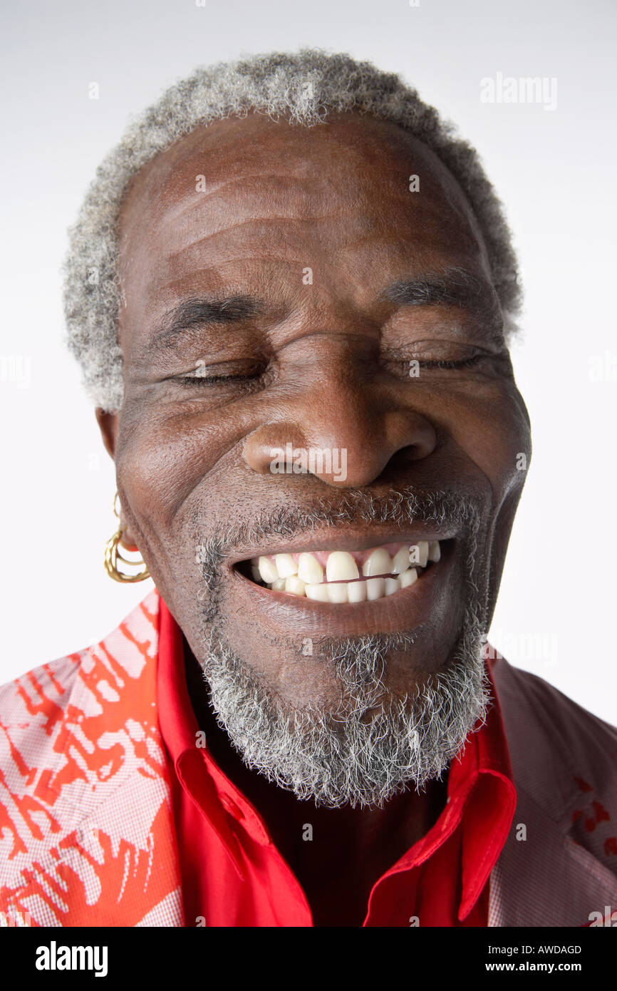 Man Smiling, eyes closed Stock Photo - Alamy