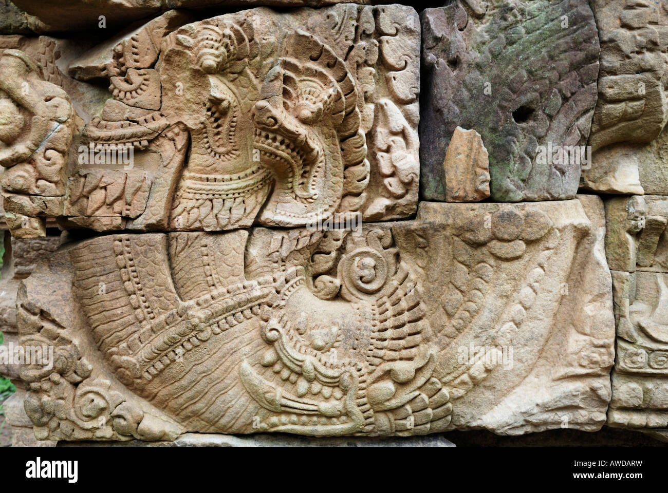 Relief of the hinduist snake Naga, Angkor, Cambodia Stock Photo - Alamy