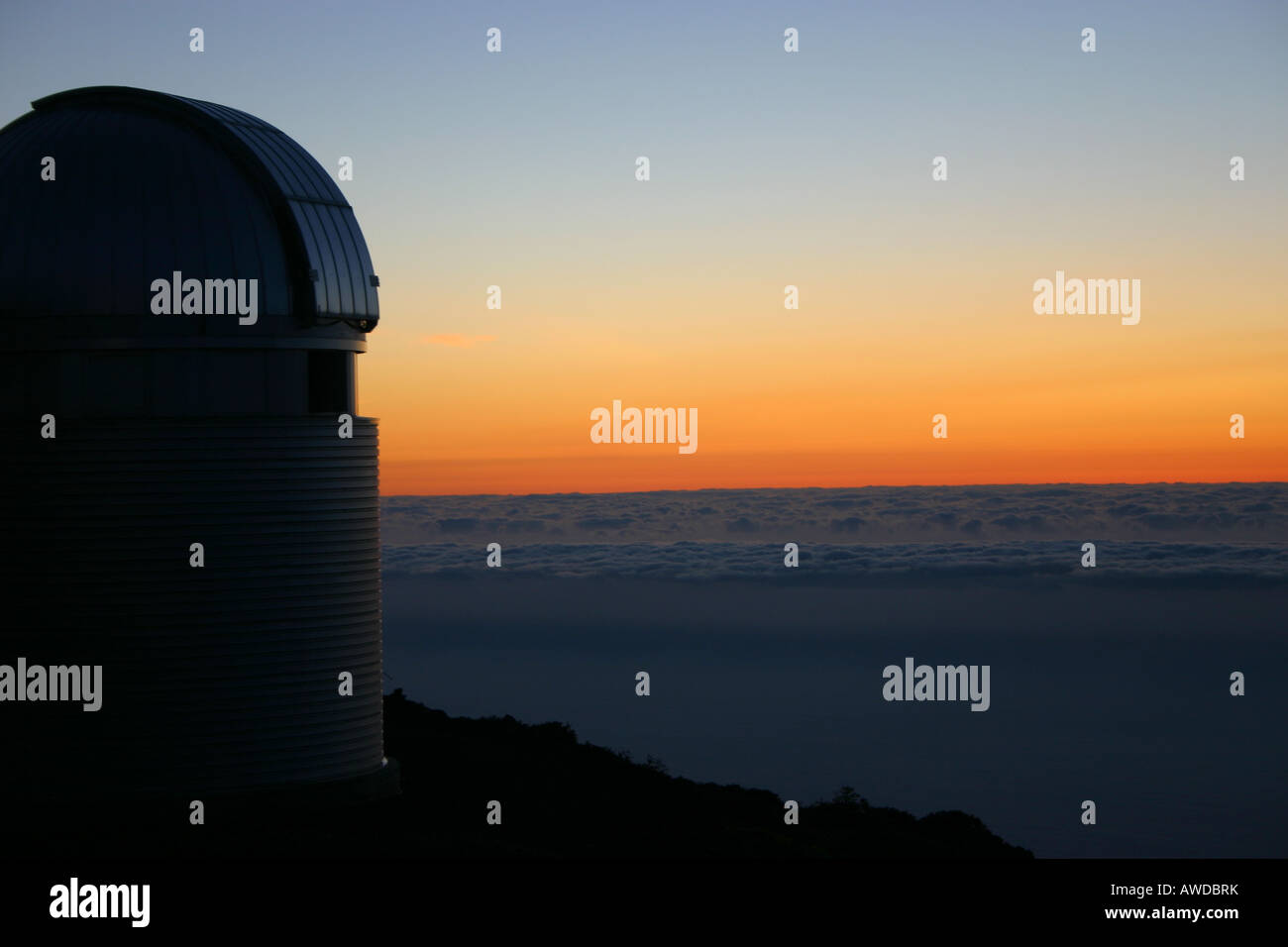 The Mercator telescope/Observatory at sunset Stock Photo - Alamy