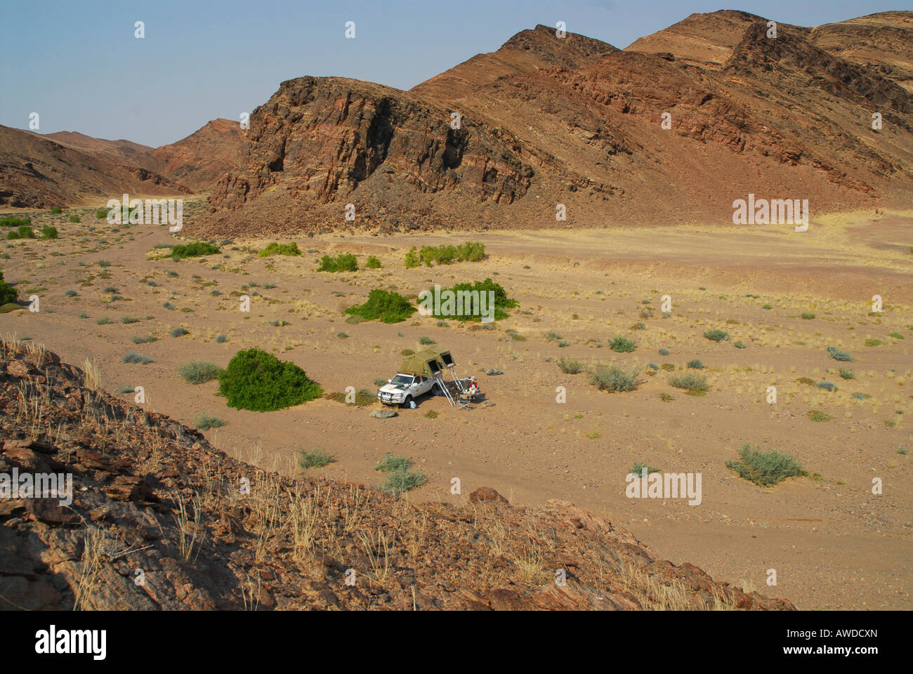 Camp in the open, Hoanib River Valley, Kaokoveld, Namibia, Africa Stock ...
