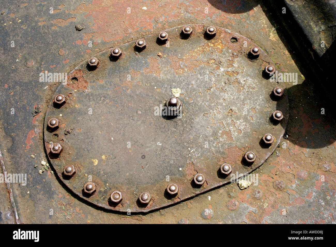 Rusty iron panel, bolts Stock Photo - Alamy