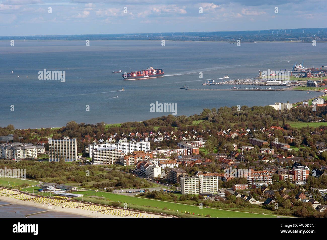 Aerial view, coast, Cuxhaven, Lower Saxony, Germany Stock Photo - Alamy