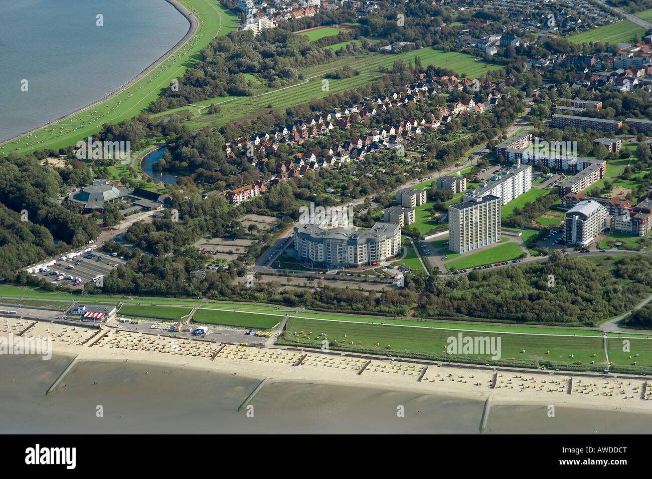 Aerial view, coast, Cuxhaven, Lower Saxony, Germany Stock Photo - Alamy