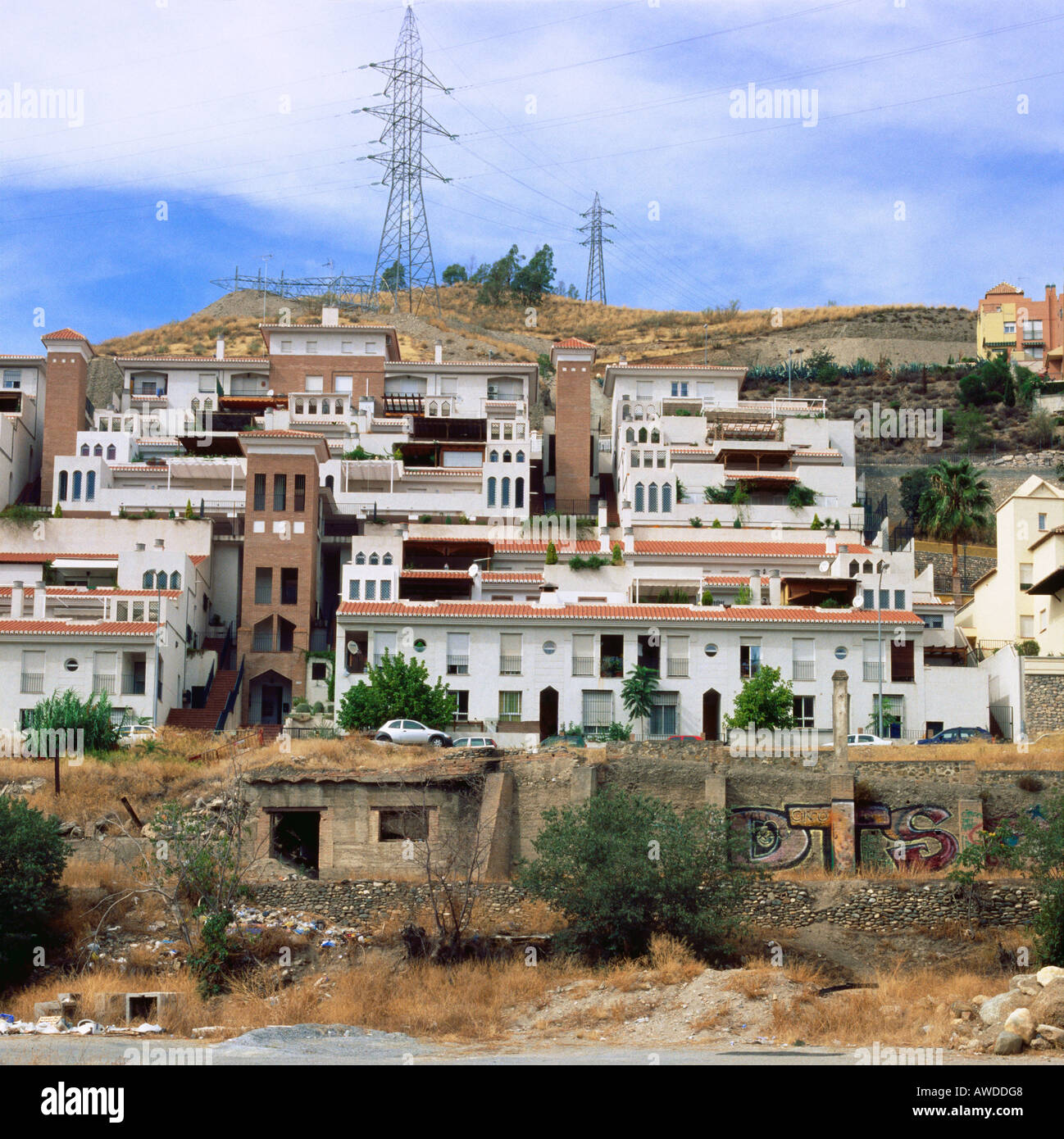 Hillside housing redevelopment on outskirts of city of Granada Spain ...