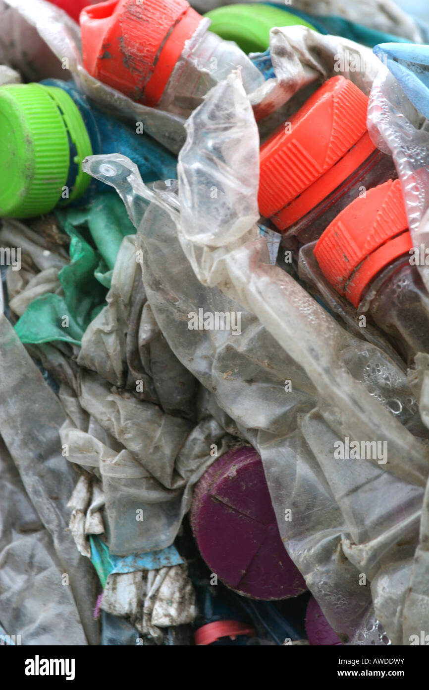 "Plastic bottles bailed for re-cyclinng Stock Photo - Alamy