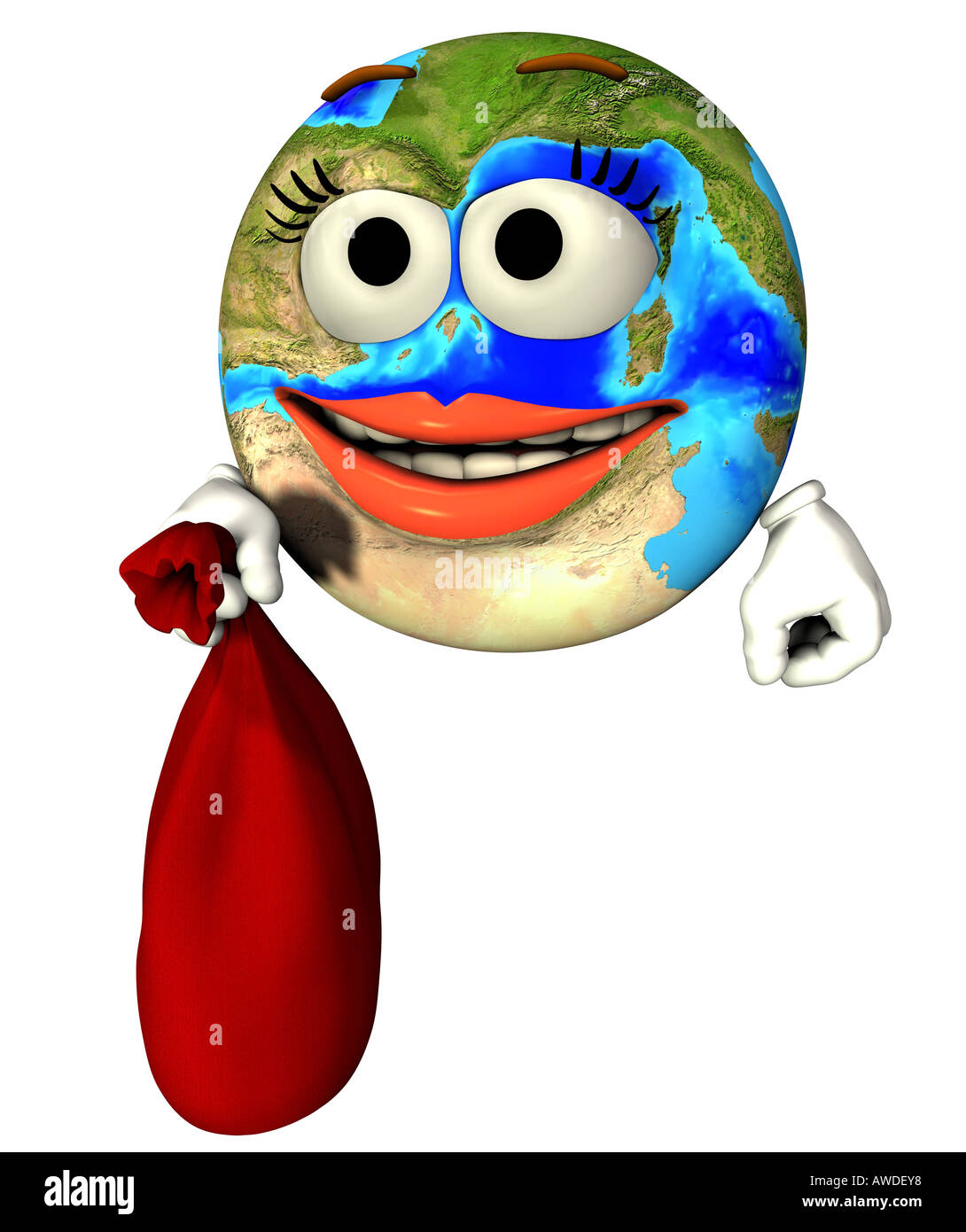 earth with bag Stock Photo - Alamy