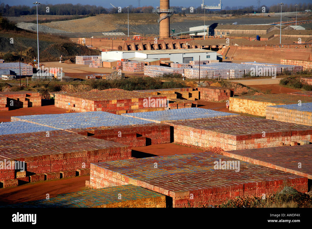 Stacks of new LBC Bricks Brickworks Hanson brick company Whittlesey ...