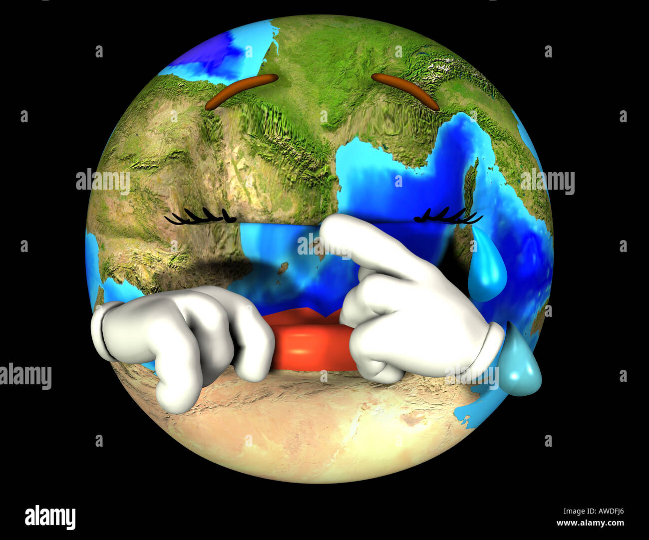 Earth Crying Because Of Pollution