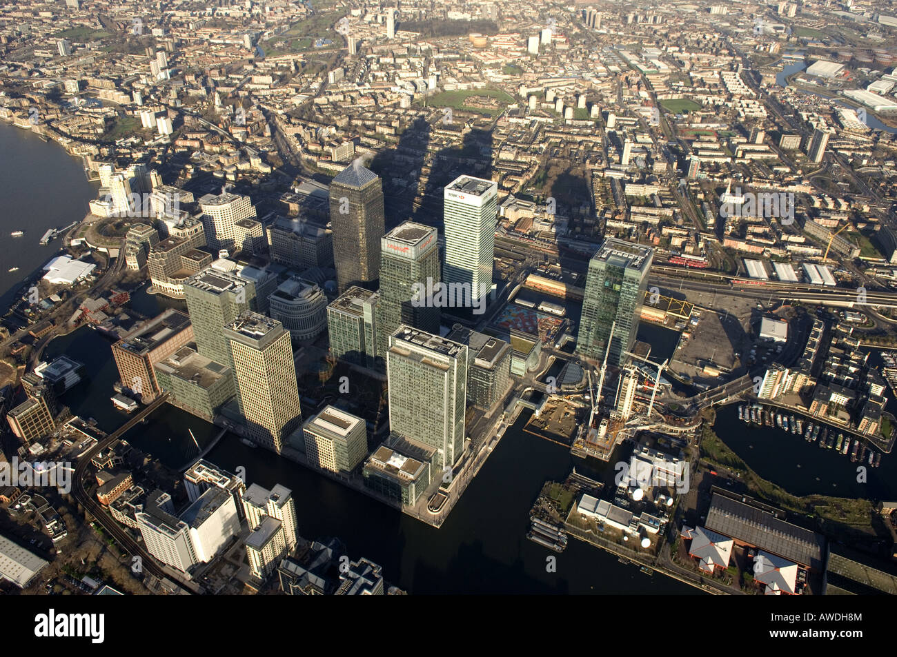 Canary Wharf aerial view Stock Photo - Alamy