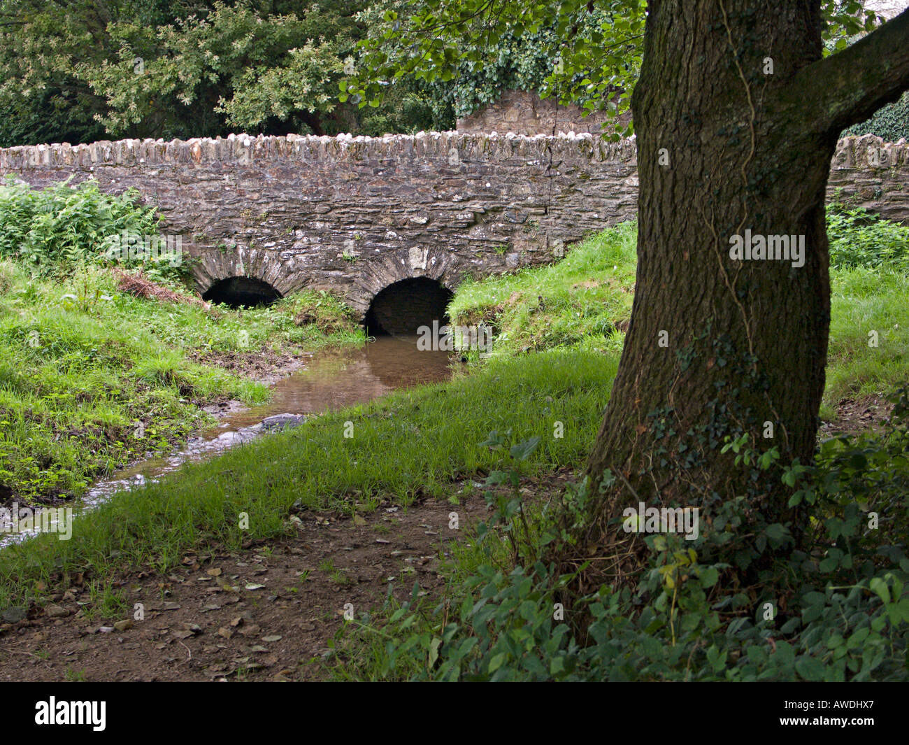Old bridge at Treesmill Cornwall Stock Photo - Alamy
