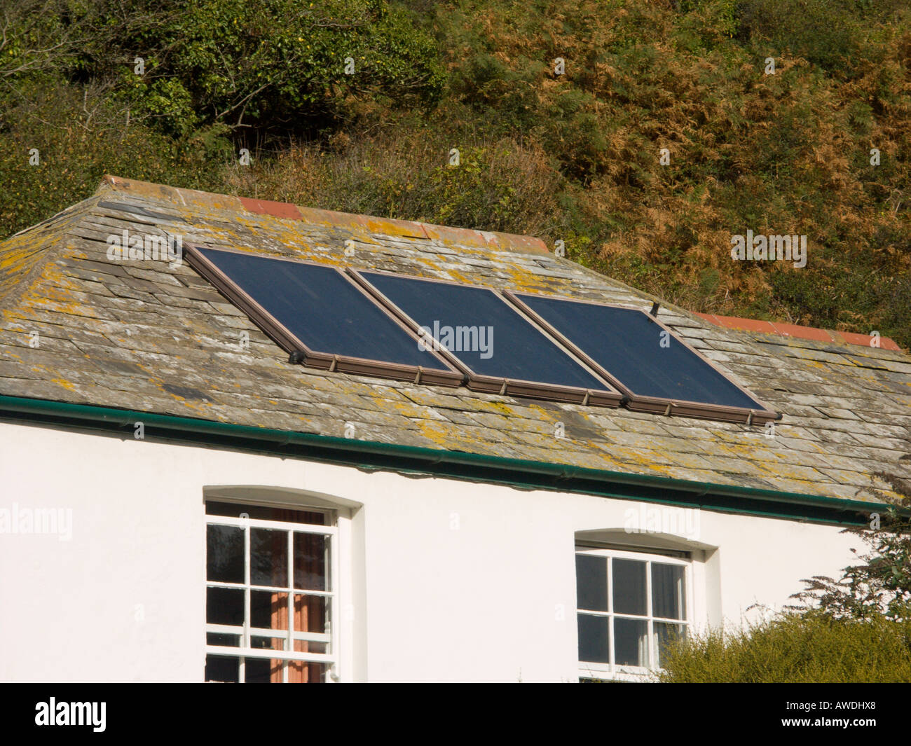 Solar panels on rural roof Stock Photo - Alamy
