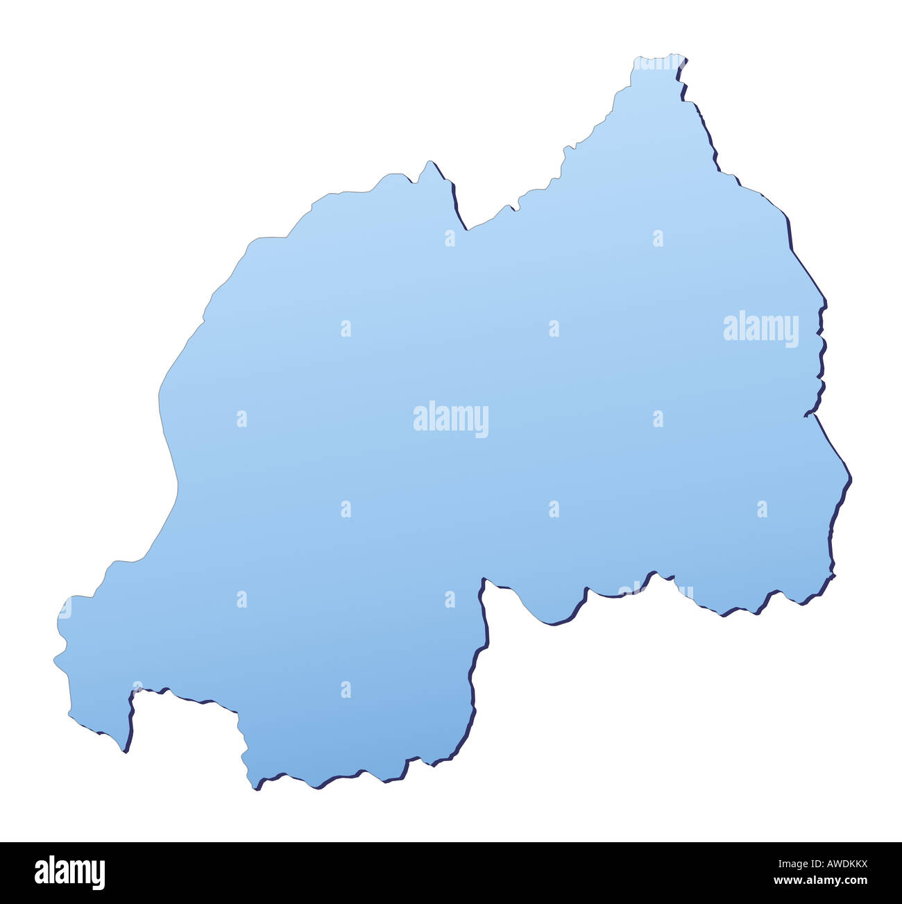 Outline Map Country Rwanda Stock Photos & Outline Map Country Rwanda ...