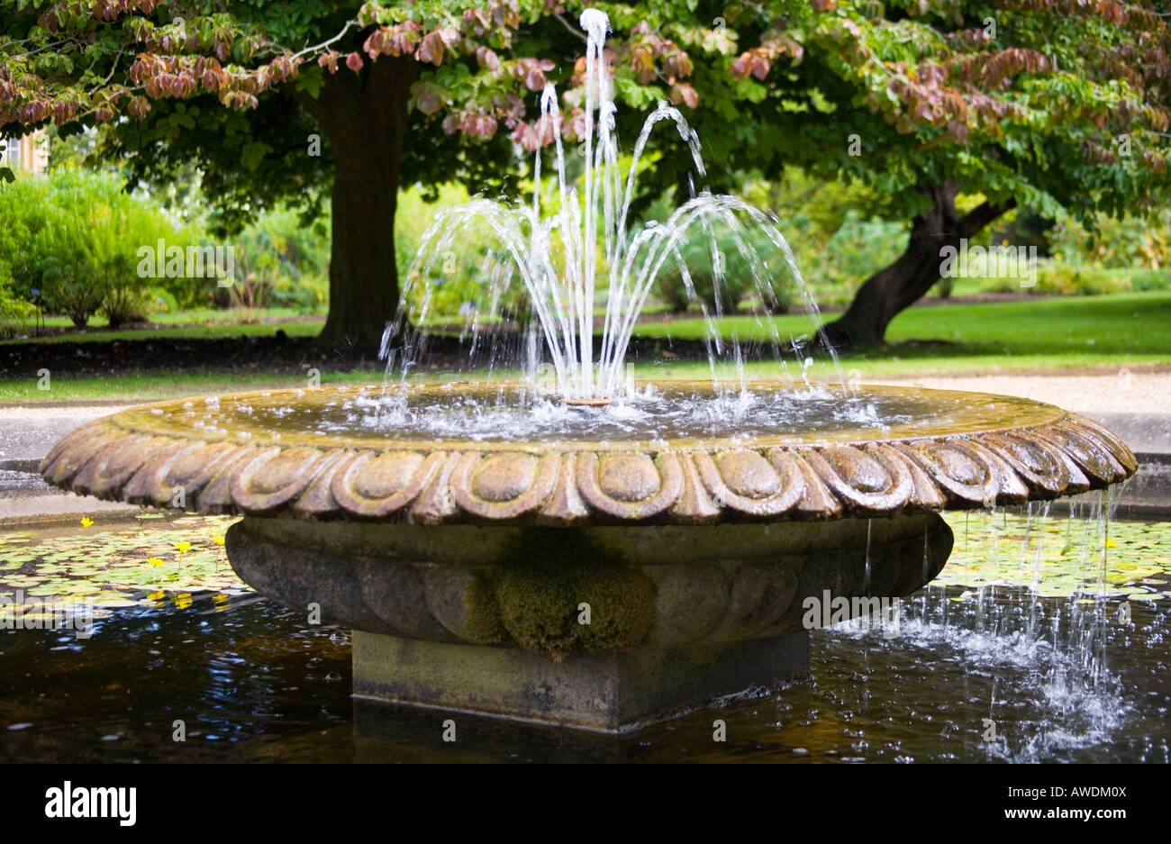 The fountain at the Botanic Gardens, Oxford, England, UK Stock Photo ...
