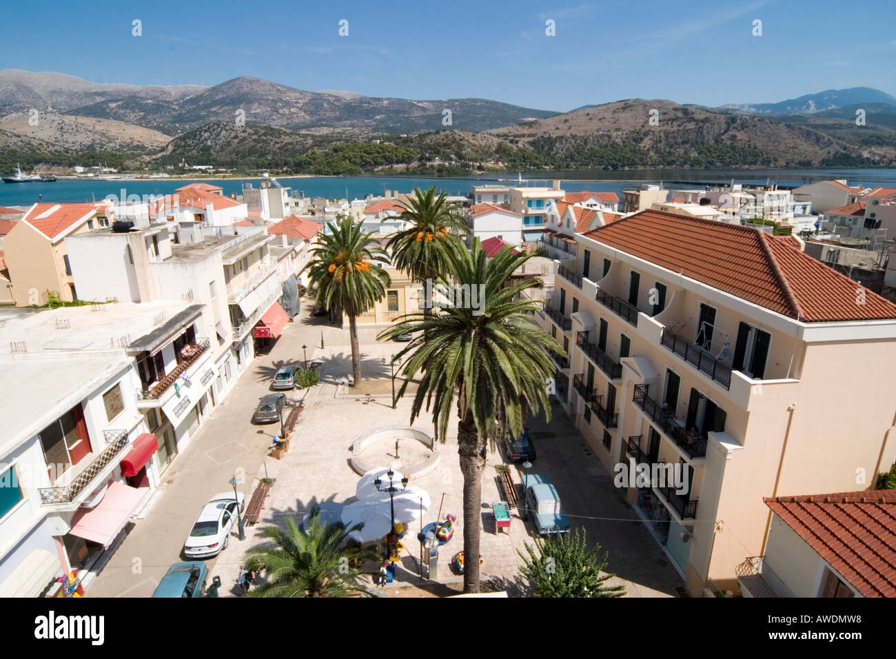 The town center Argostoli Kefalonia September 2006 Stock Photo - Alamy