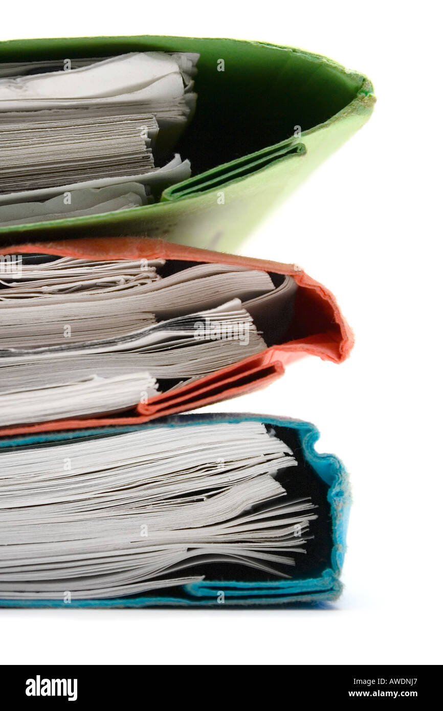 Stack of Colorful Binders Stock Photo - Alamy