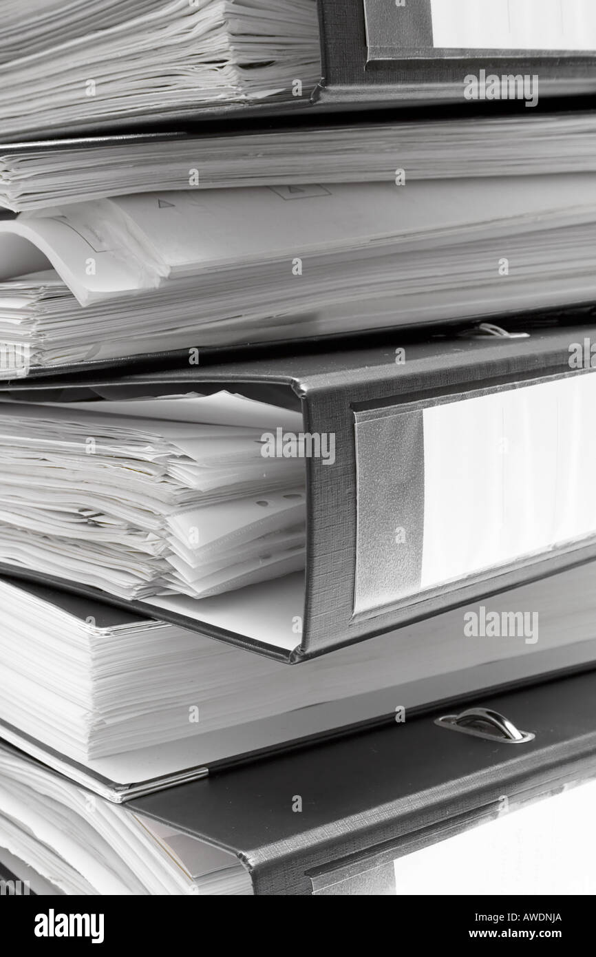 Stacked Black File Folders Stock Photo - Alamy