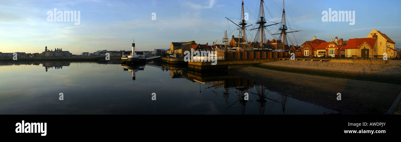Panoramic sunrise photograph of the historic quay in Hartlepool Stock ...