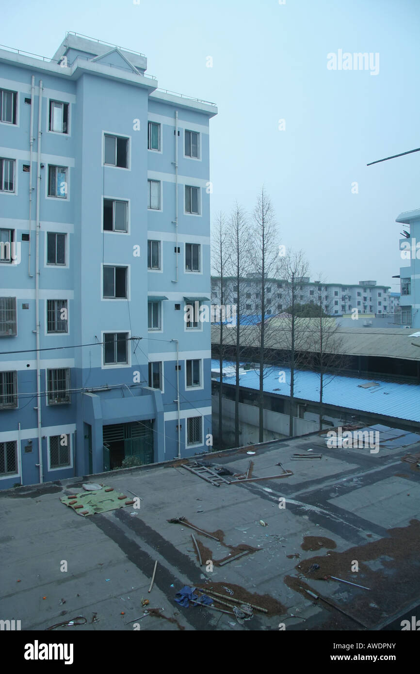 View out the back window Apartment complex in Shanghai China Stock ...