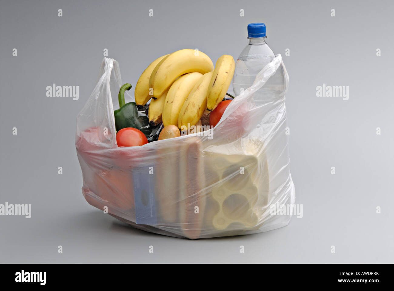 Shopping bag full of groceries Stock Photo - Alamy