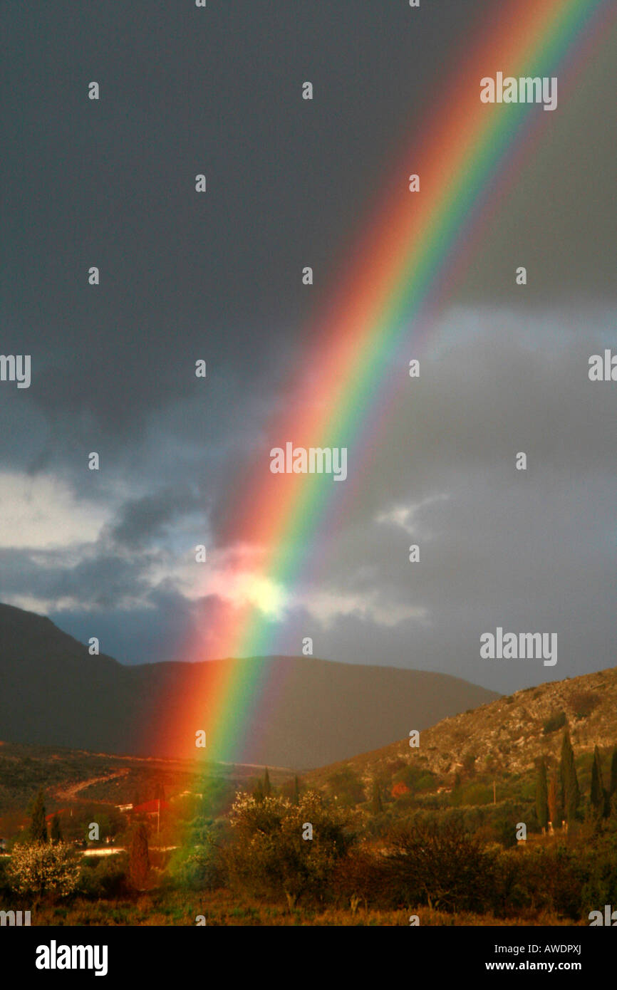 rainbow Aetolian province Greece Stock Photo - Alamy