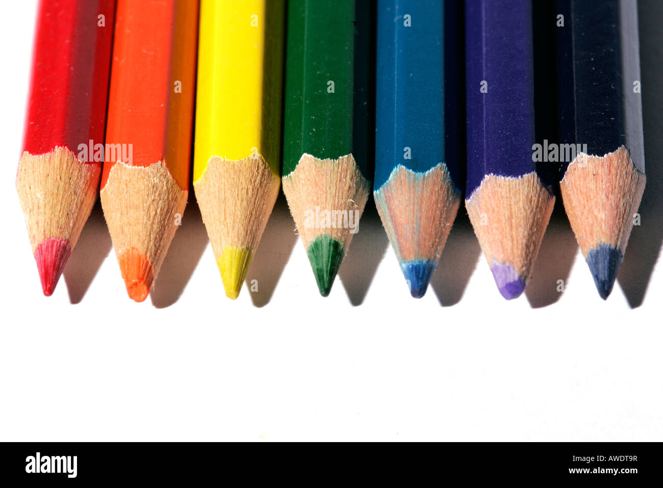 color crayon pencil crayon art supplies Roygbiv Stock Photo - Alamy