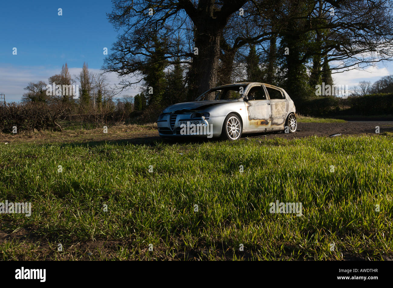 Burnt Out Car Stock Photo - Alamy