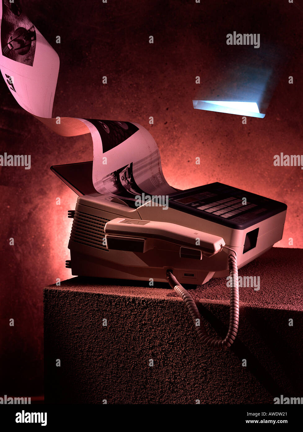 fax machine receiving sending messages businessman businessmen Stock ...