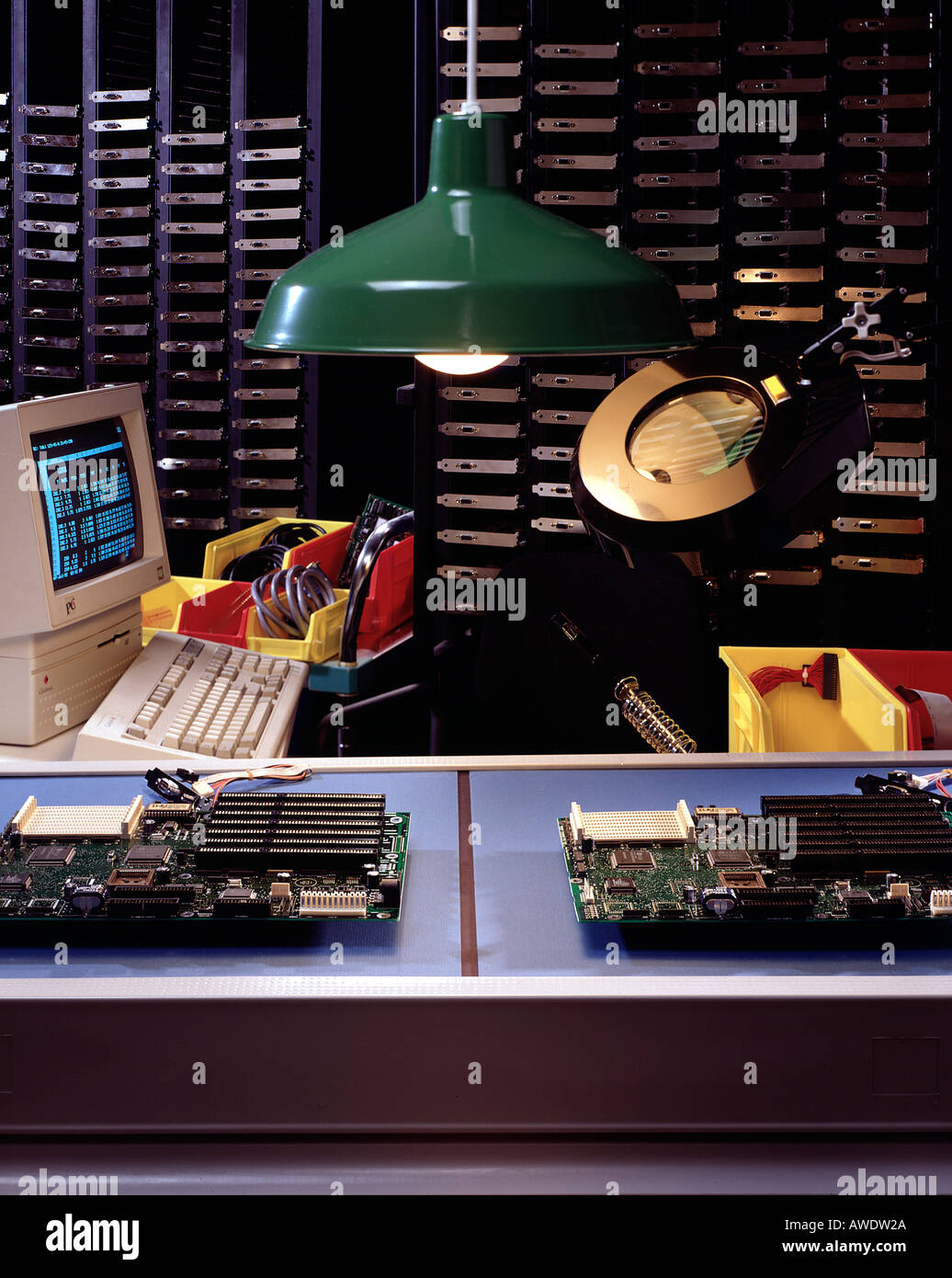 electronic factory assembly line circuit boards Stock Photo - Alamy