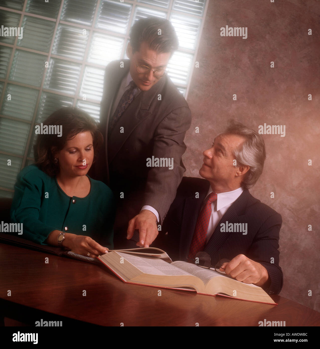 3 three executive business people discuss objectives copy space Stock ...