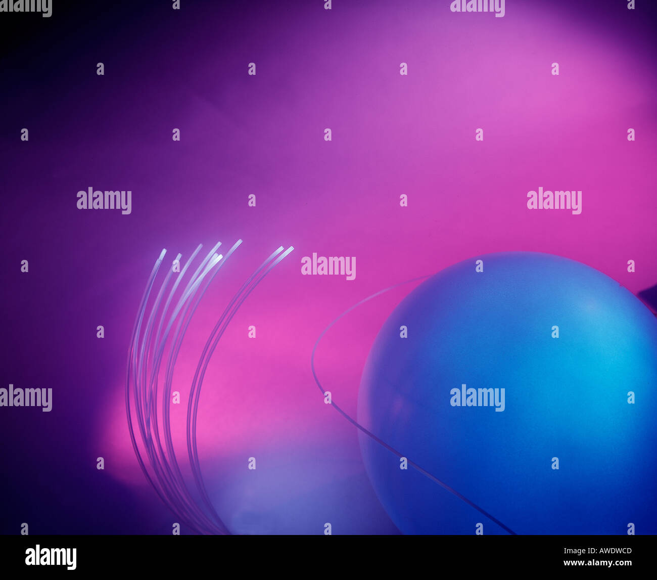 sphere spherical blue fiber optics Stock Photo - Alamy
