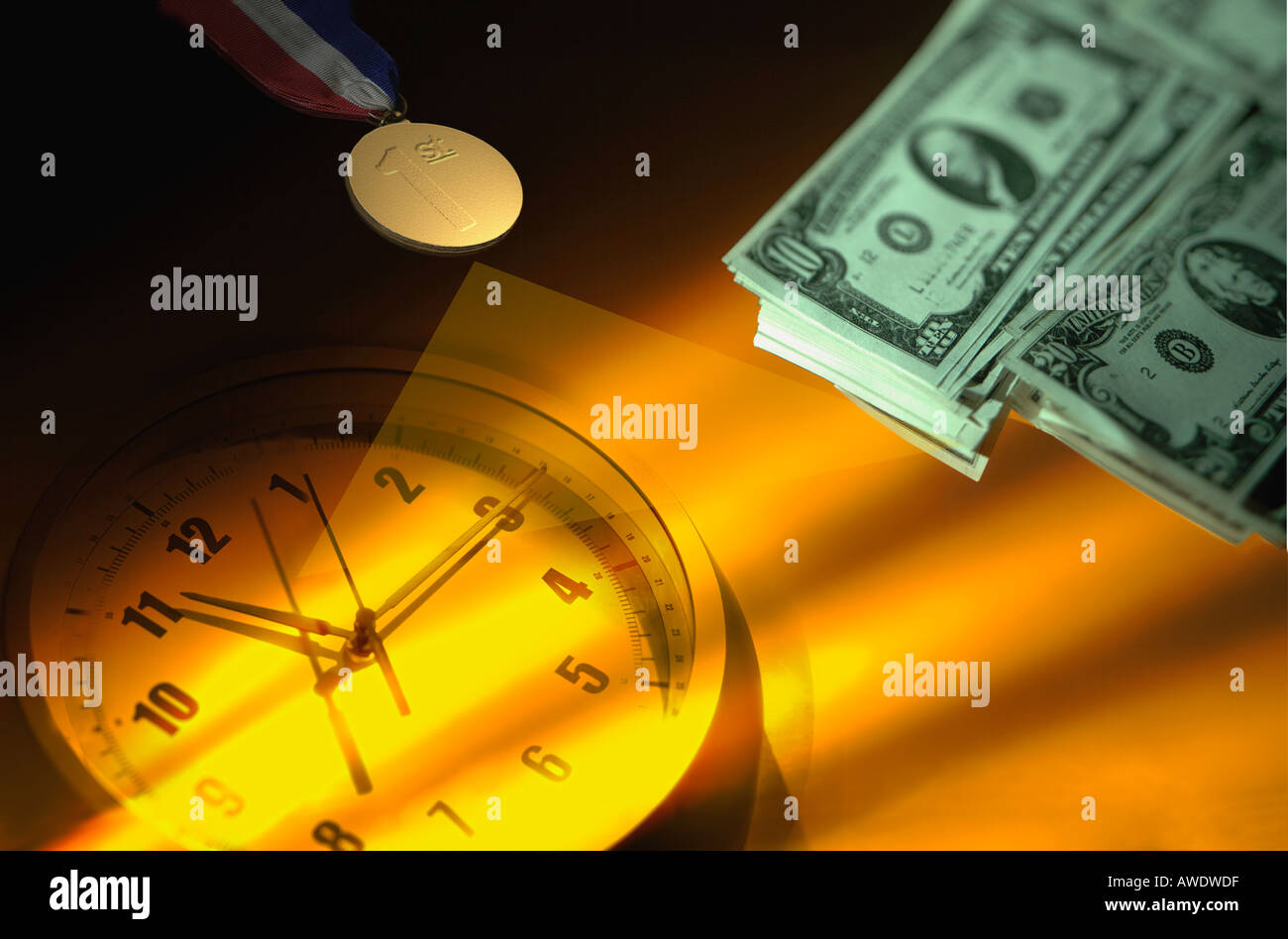 time is money concept conceptual metaphor copy space Stock Photo - Alamy