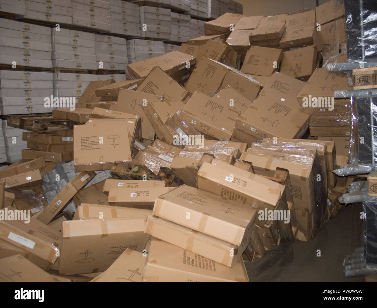 boxes fall down Stock Photo - Alamy