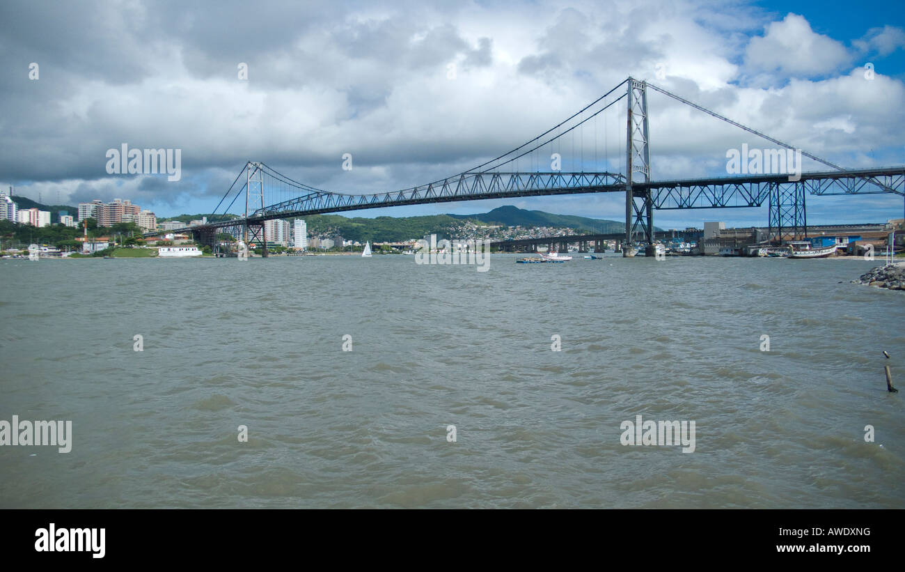 Hercilio Luz Bridge in Florianópolis panorama Stock Photo - Alamy