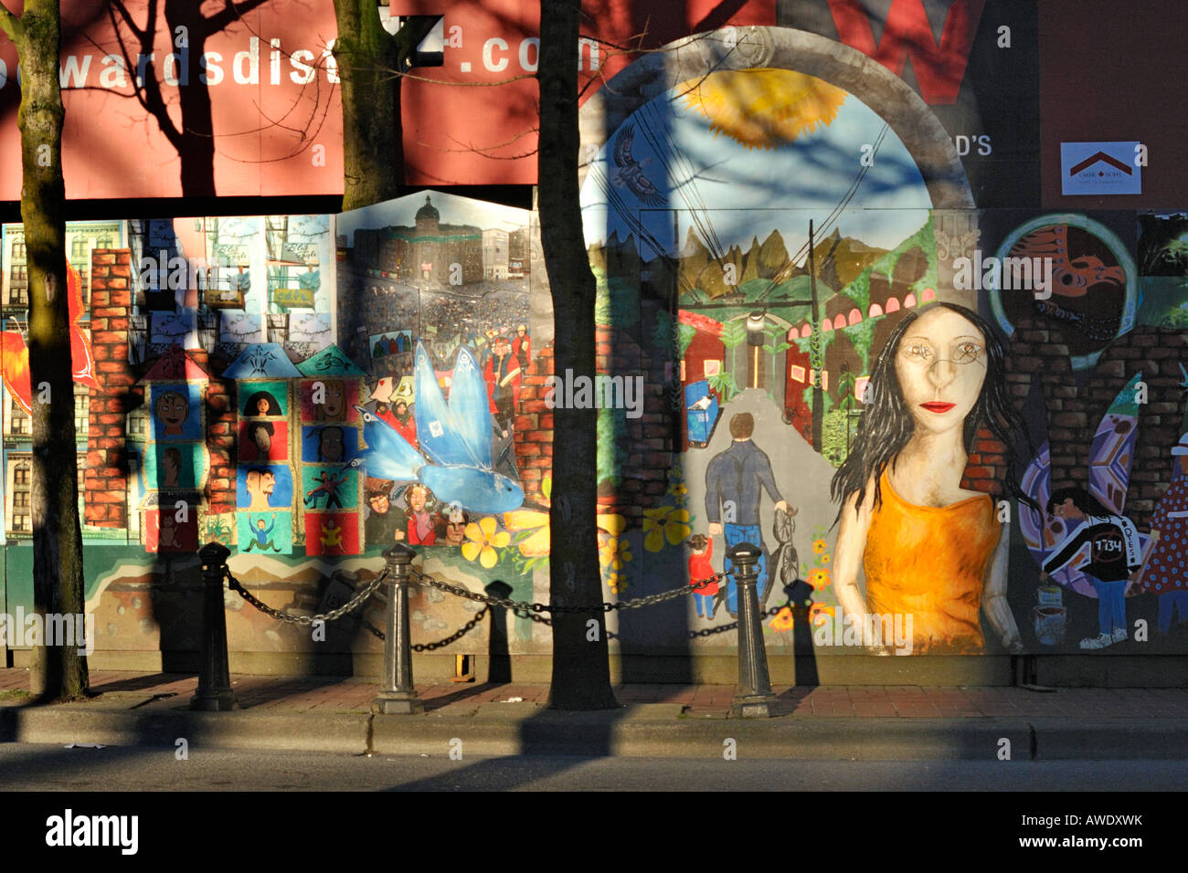 Construction Site Mural old Woodwards building Downtown Eastside ...