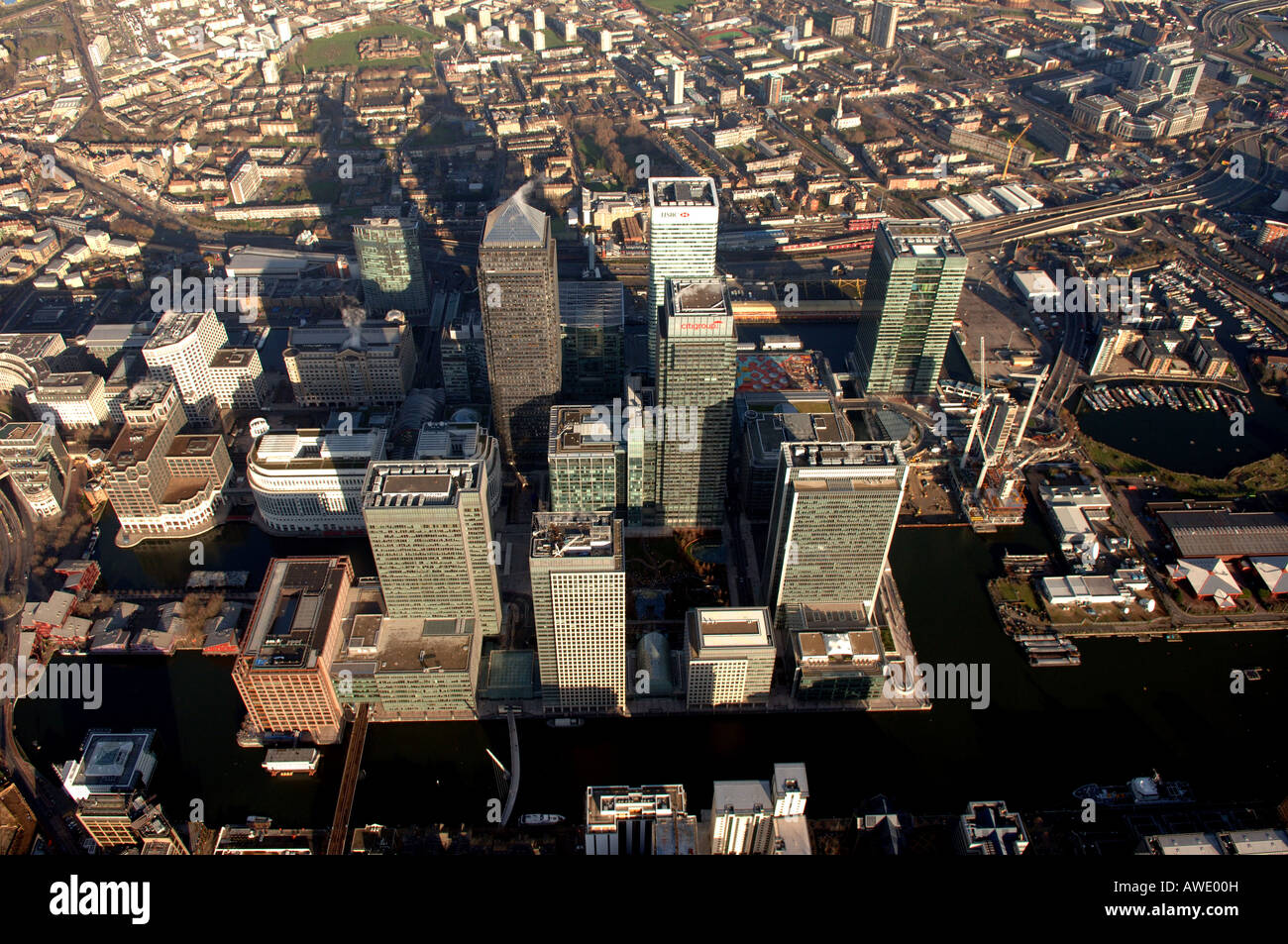 Canary Wharf aerial view Stock Photo - Alamy