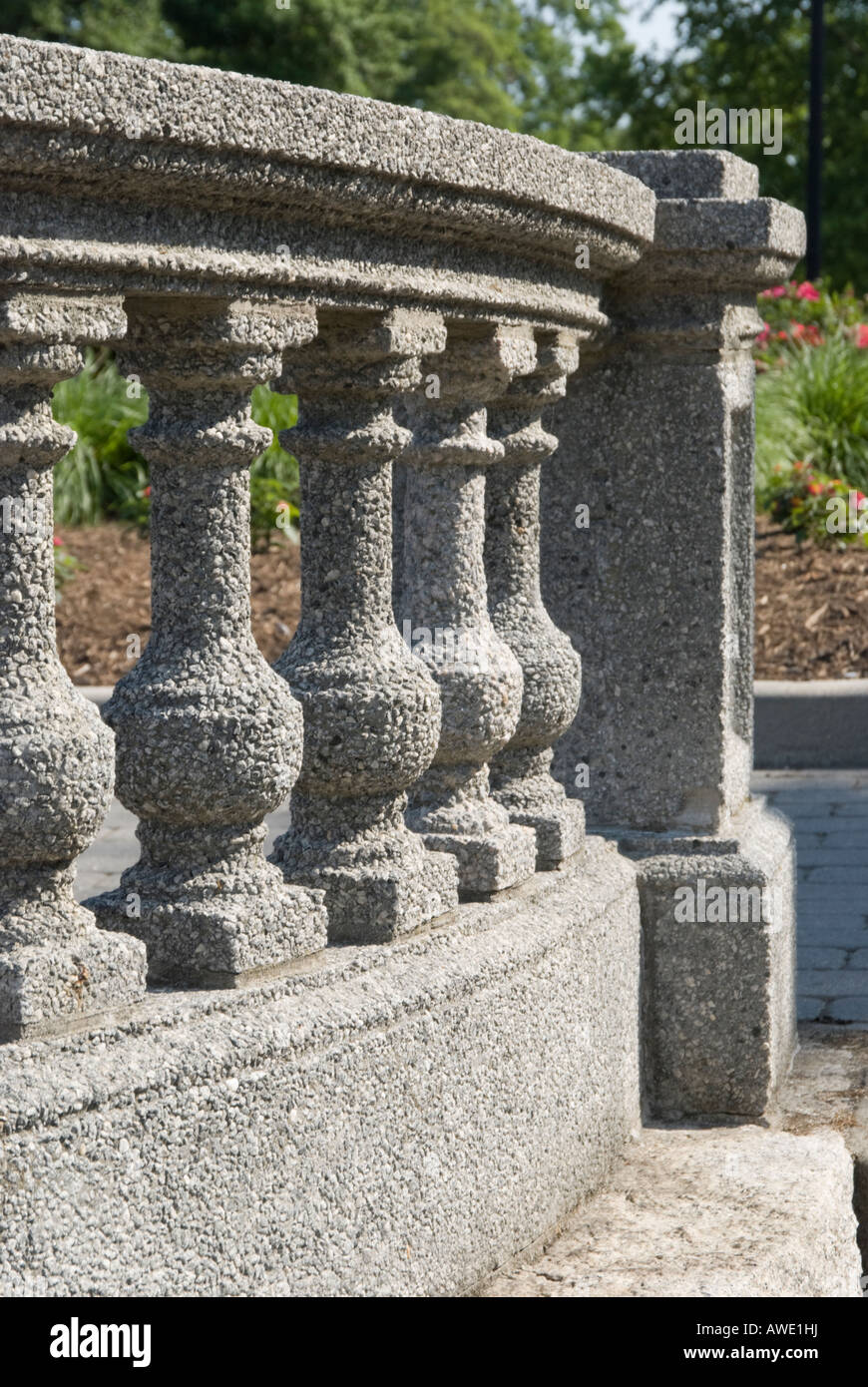 Hand railing made of stone in garden for edges and borders in designs ...