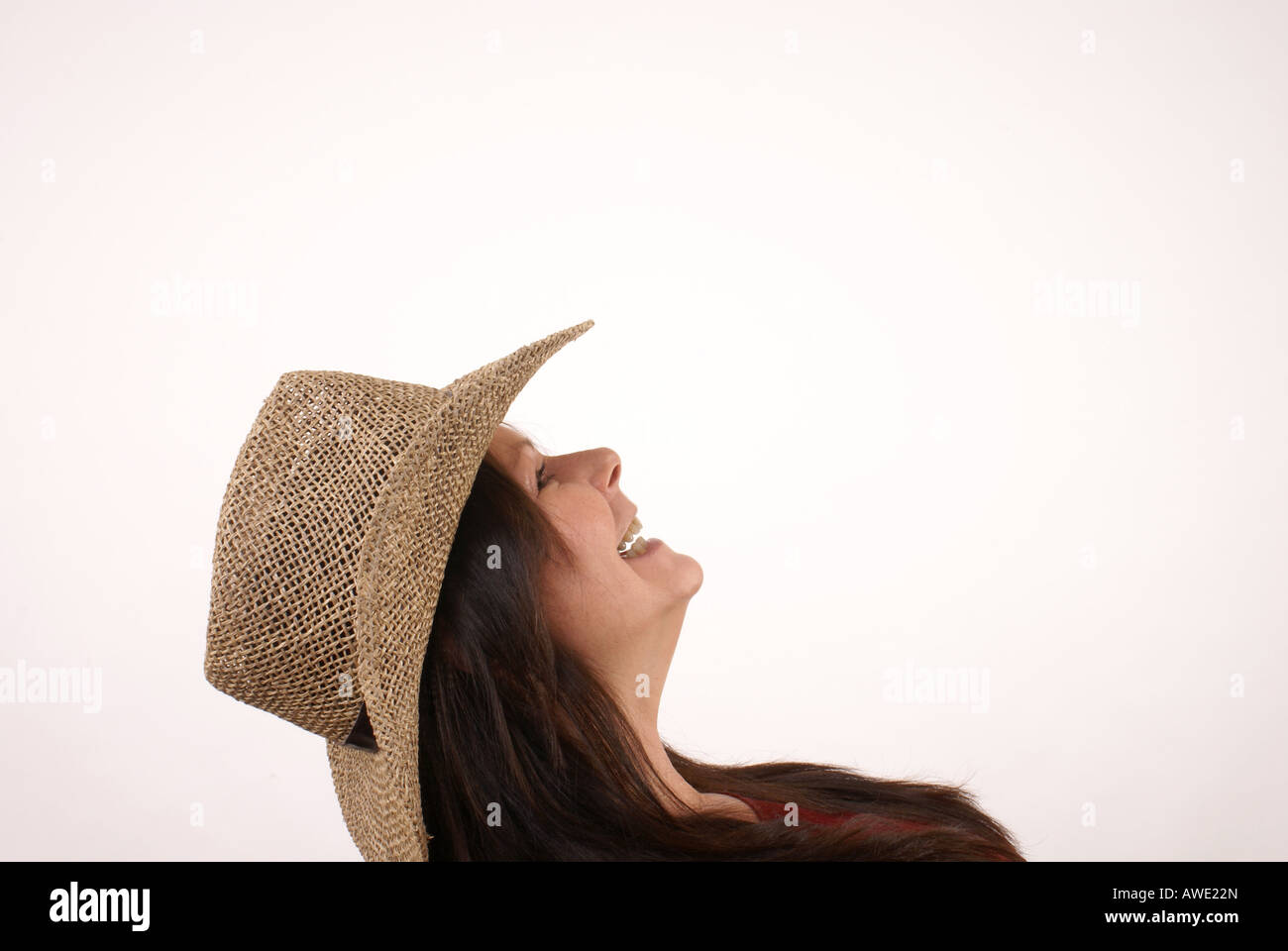 Woman head leaning back laughing hi-res stock photography and images ...
